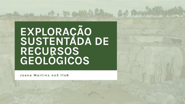 Exploração sustentada de recursos geológicos