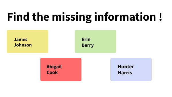 Finding the missing information