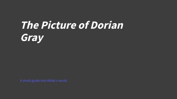 Présentation Portrait de Dorian Gray | Genially