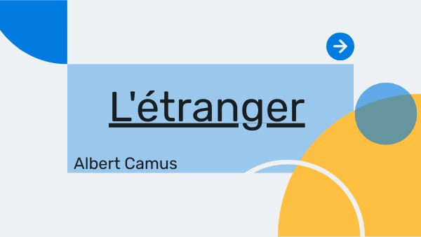 Albert Camus => L'étranger | Genially