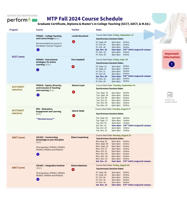 Copie - MTP/Peforma S2024 Schedule