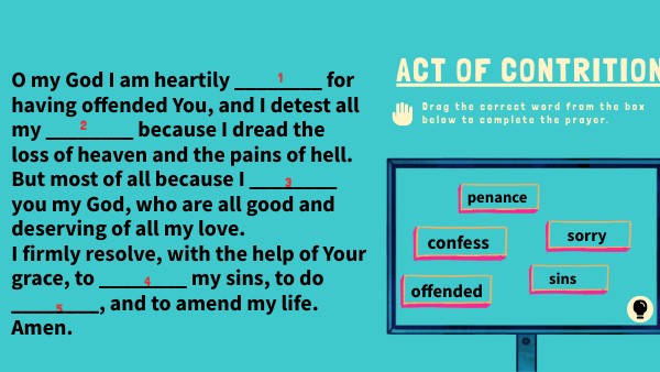 INTERACTIVE GAME - ACT OF CONTRITION | Genially
