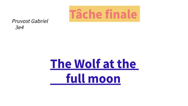 Tâche Finale Anglais | Genially