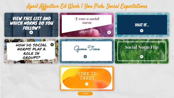 CHOICE BOARD: affective ed