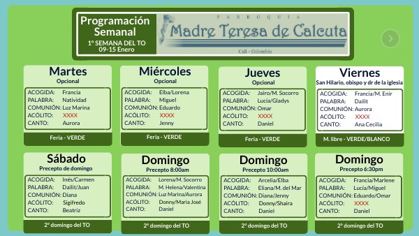 PROGRAMACIÓN SEMANAL | Genially