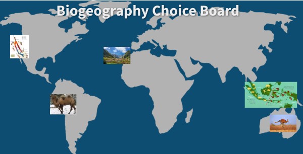 Biogeography Choice Board | Genially