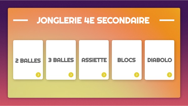 Jonglerie 4e secondaire