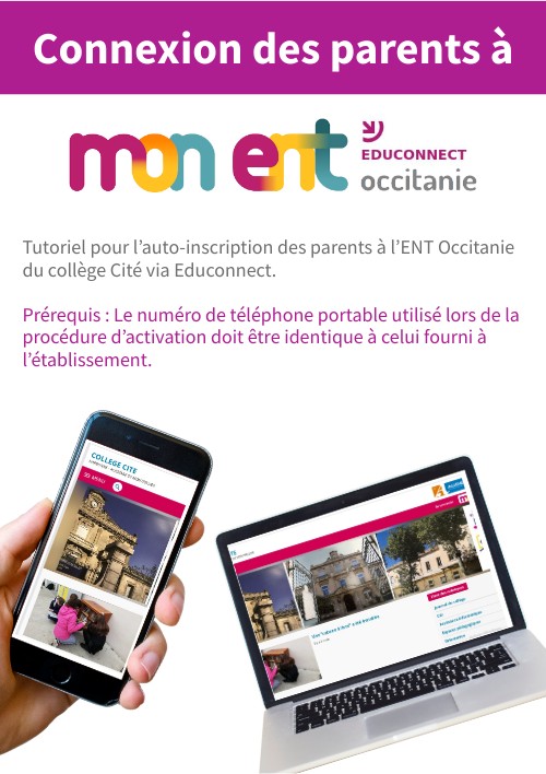 Première connexion et création du compte parent pour l'ENT