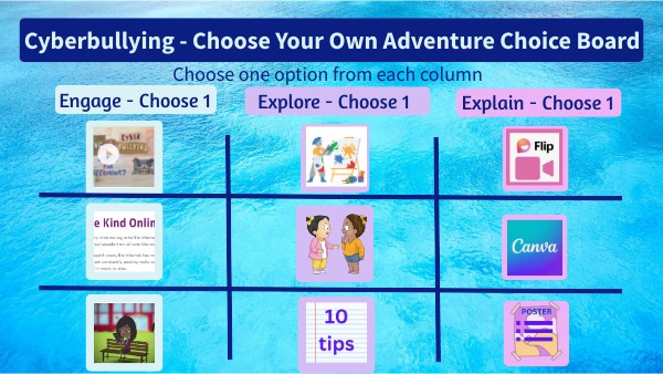 Cyberbullying Choice Board | Genially