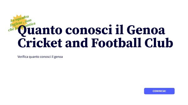 Quiz sul Genoa Cricket and Football Club