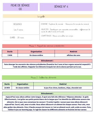 Copie - Séquence : les 5 sens GS | Genially