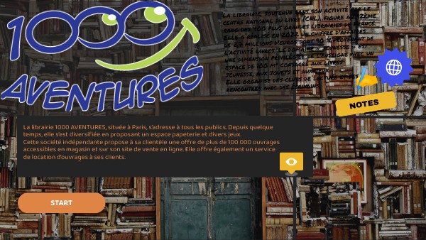 Epreuve E2 SESSION 2023 Librairie 1000 aventures