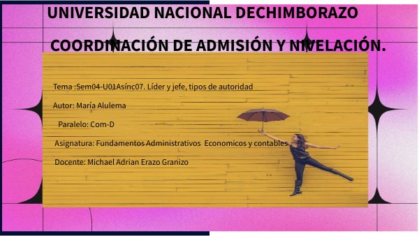 María Alulema Sem04-U01Asínc07. Líder y jefe, tipos de autoridad | Genially