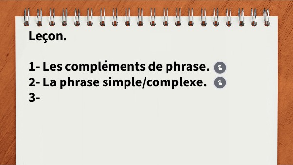Lecon sur les compléments de phrase. | Genially