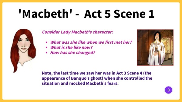 Consolidation Wk 20 Act 5 Scene 1 - Lady Macbeth as Evil? | Genially