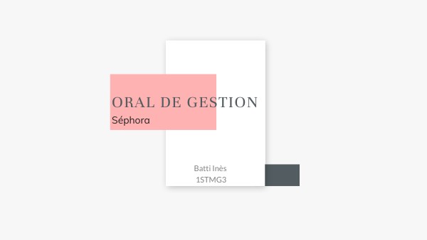 Oral de gestion présentation Inès Batti | Genially
