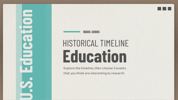 History of Education - Timeline