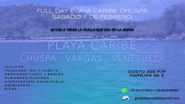 FULL DAY PLAYA CARIBE CHUSPA