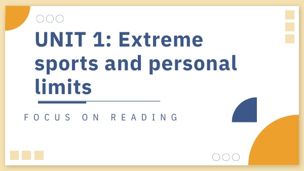 Week 1: Unit 1 Focus on Reading | Genially