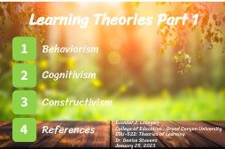 Learning Theories Part 1