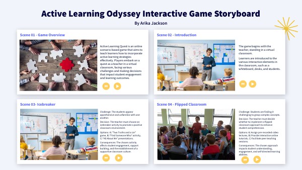 Active Learning Game Storyboard