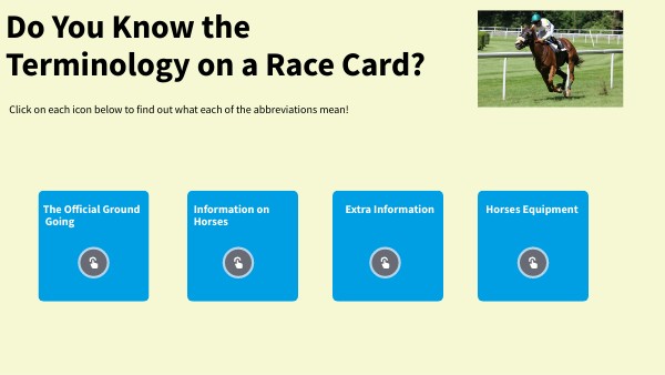 Understanding a Race Card | Genially