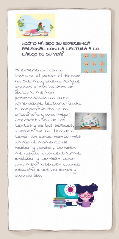 Experiencia personal con la lectura. | Genially