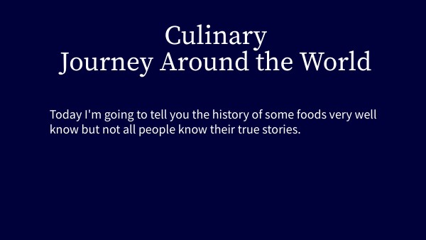 Culinary Journey Around the World | Genially