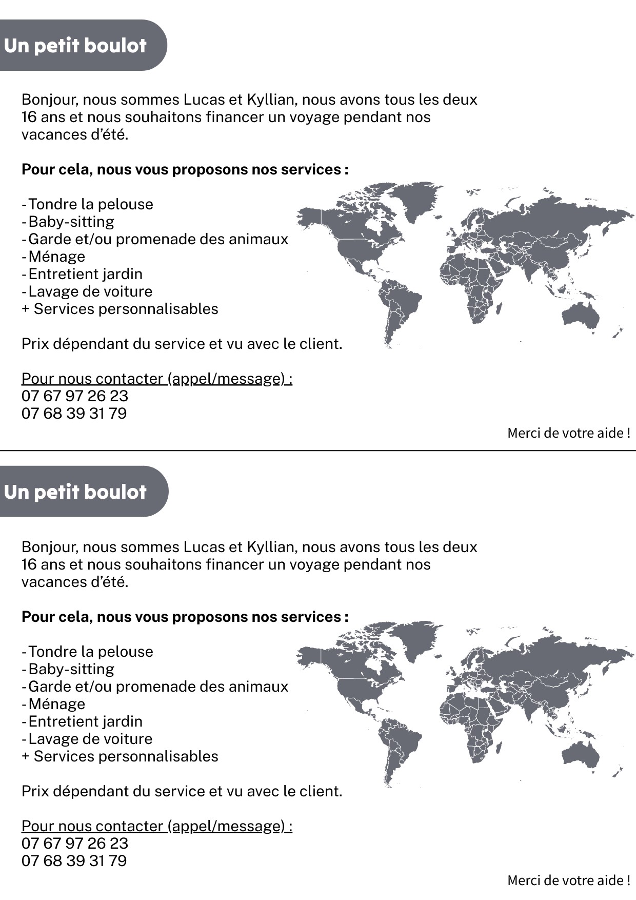 Affiche petit boulot