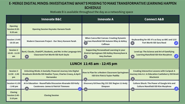 e-Merge Schedule | Genially