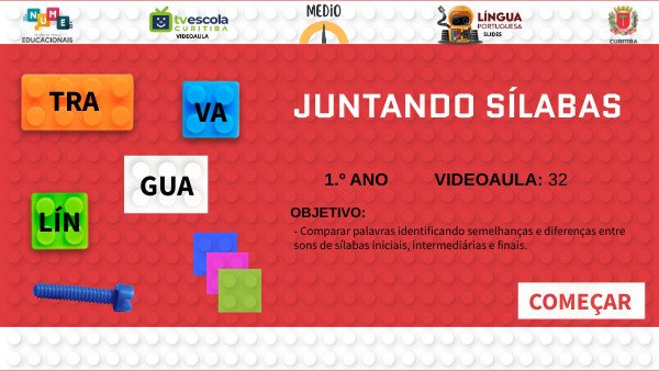 LP: 1.º ano - Juntando sílabas - Aula 32