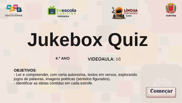 LP: 4.º ano - Jukebox quiz - Aula 68