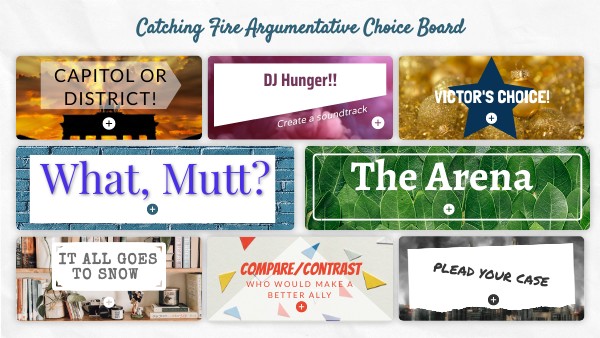 CHOICE BOARD for Catching Fire | Genially