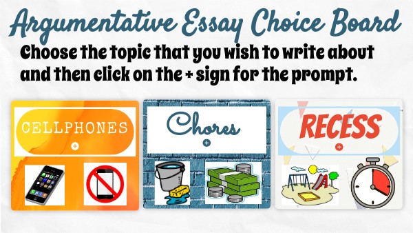 Argumentative Text Choice Board