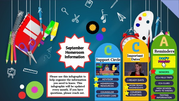 September Homeroom Announcements | Genially