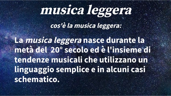 MUSICA LEGGERA