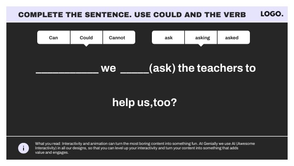 The use of could and the verb | Genially