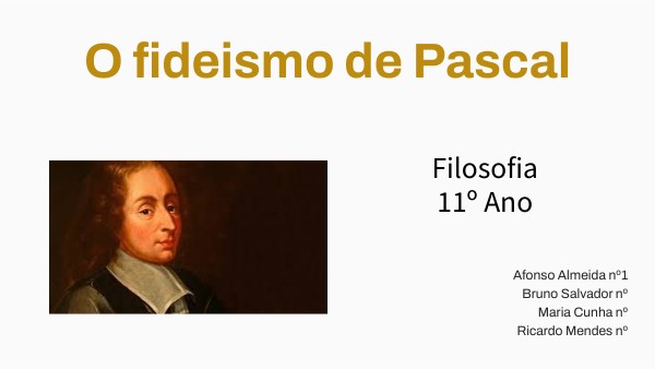 O fideísmo de Pascal | Genially