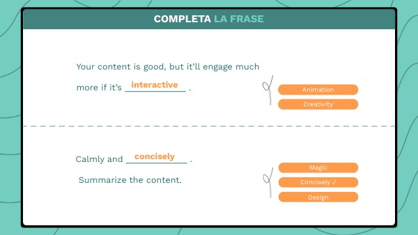 Test italiano A1 - completa la frase