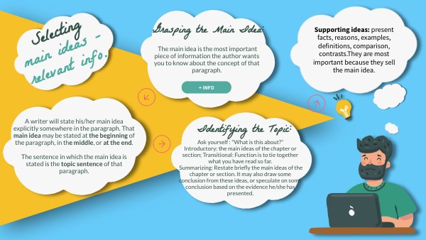 Selecting main ideas/ important ideas