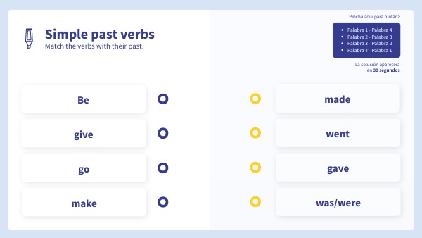 Simple past verbs | Genially