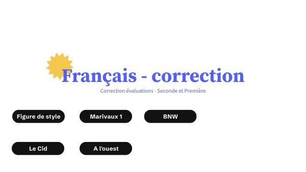 Correction évaluation fig de style et versification seconde | Genially