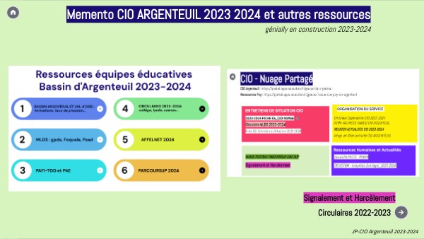 Memento CIO Argenteuil 2023-2024 | Genially