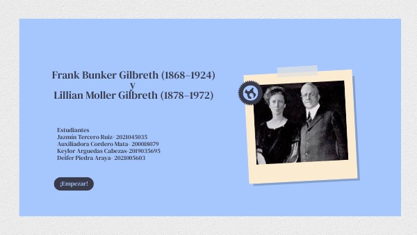Frank Bunker Gilbreth (1868–1924) y Lillian Moller Gilbreth (1878–1972 ...