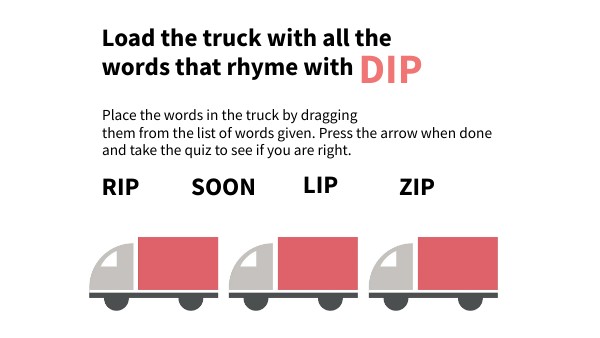 drag and drop rhyming