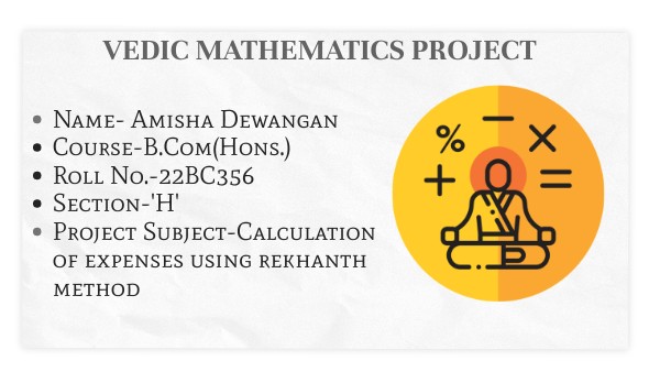 Vedic Mathematics | Genially