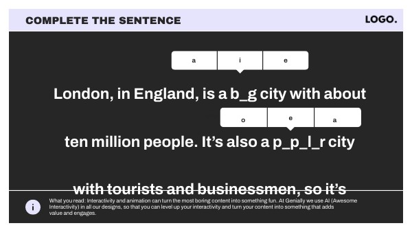 Complete the following adjectives | Genially