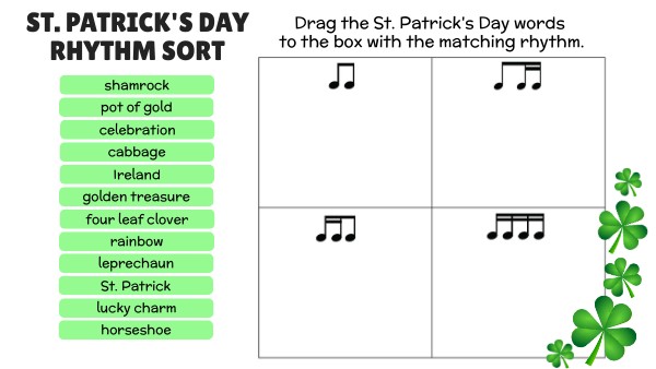 St. Patrick's Day rhythm sort - advanced