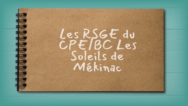 Les RSGE du CPE/BC Les Soleils de Mékinac