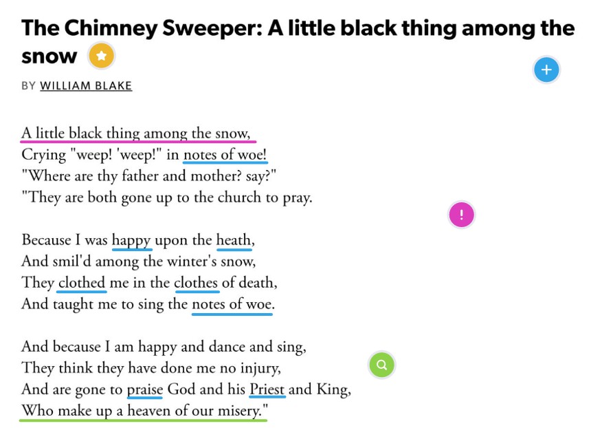 The Chimney Sweeper - Experience | Genially